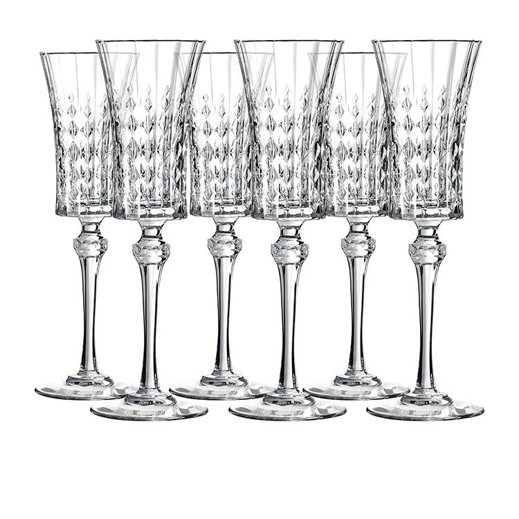 Cristal d’Arques: Lady Diamond Flute Set of 6 (150ml) | at Mighty Ape NZ