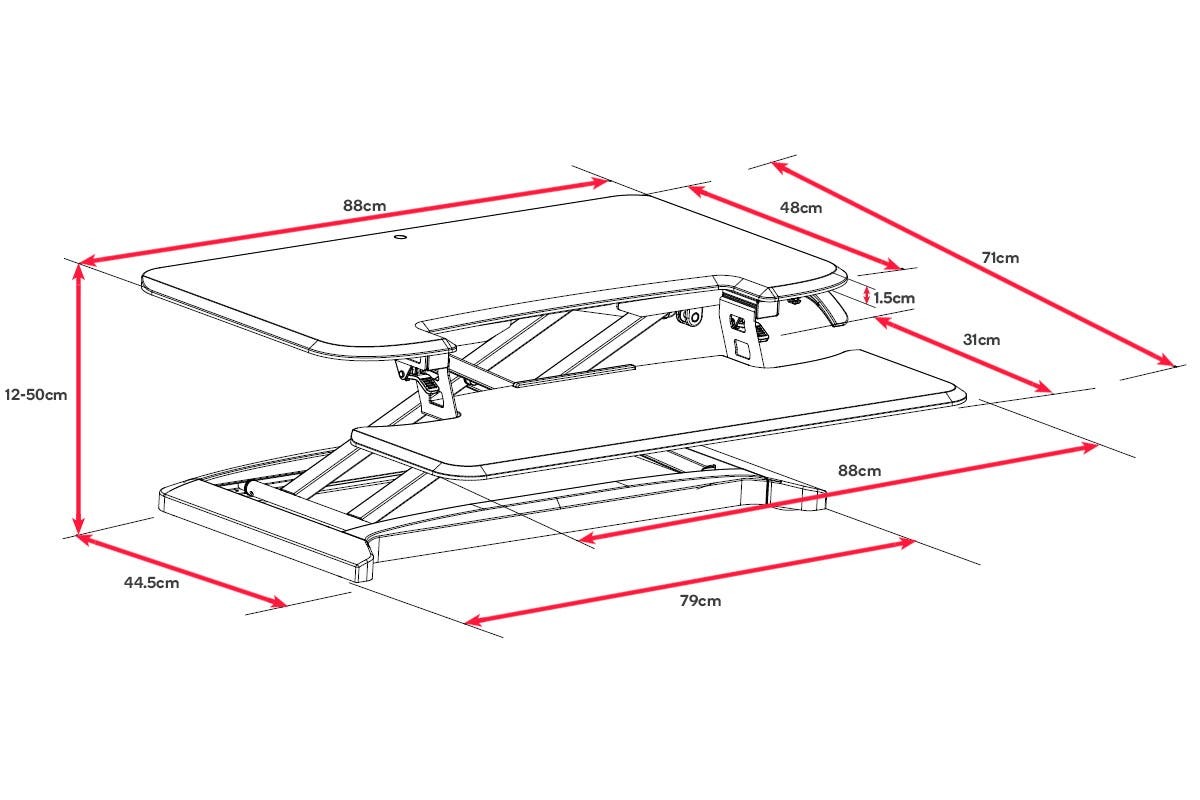 Buy Ergolux DuoPro Height Adjustable Sit Stand Desk Riser Medium