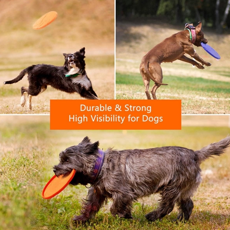Buy PETSWOL Bite Resistant Soft Rubber Dog Frisbee - Orange (2 Pack) at ...