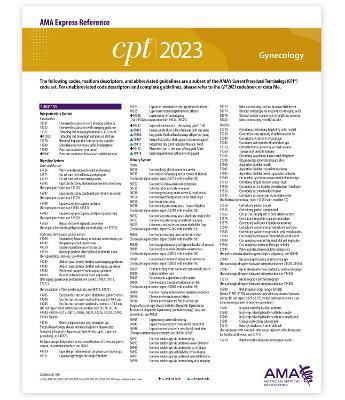 CPT 2023 Express Reference Coding Card: Gynecology Image at Mighty Ape NZ