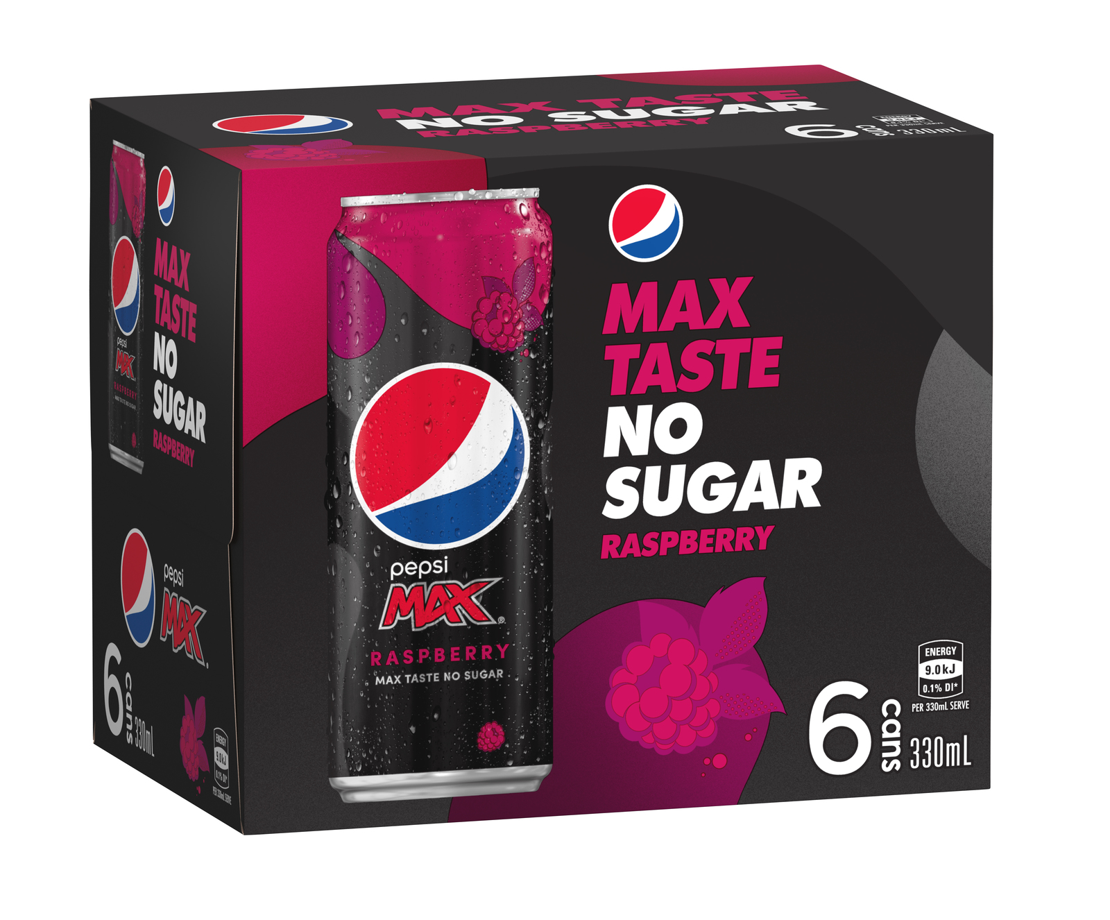 Pepsi Max Raspberry No Sugar - 330ml (24 Pack) | at Mighty Ape NZ