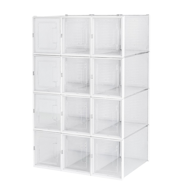 Buy Ovela Set of 12 Click Shoe Storage Box (High Heel, Clear/White) at ...