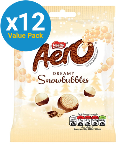 Nestlé Aero Dreamy Snow Bubbles Sharing Bag 80gm - 12 Pack | at Mighty ...