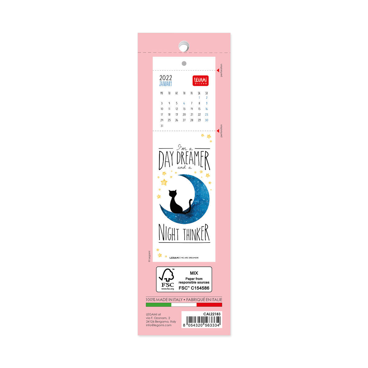 Buy Legami: Follow Your Dreams 2022 Bookmark Calendar (5.5 x 18 cm) at ...
