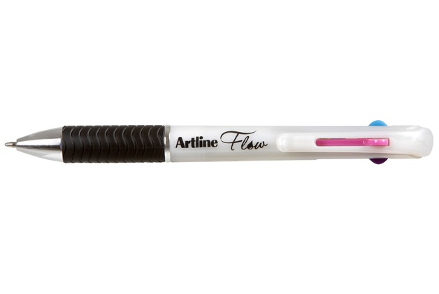 Buy Artline Flow 4 Colour RBPP Gel Pen Pearl White Box of 12 at Mighty ...