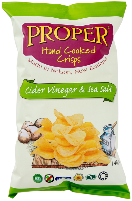Proper Crisps - Cider Vinegar And Sea Salt 140g | at Mighty Ape NZ