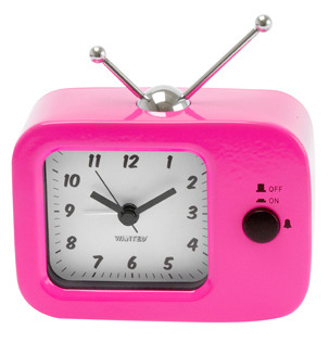Wanted Retro TV Alarm Clock - pink | at Mighty Ape NZ