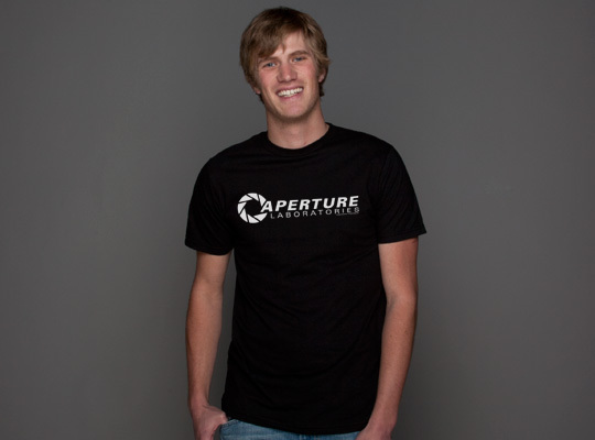 Portal 2 Aperture 80's Logo Premium T-Shirt (XXL) | Men's | at Mighty ...