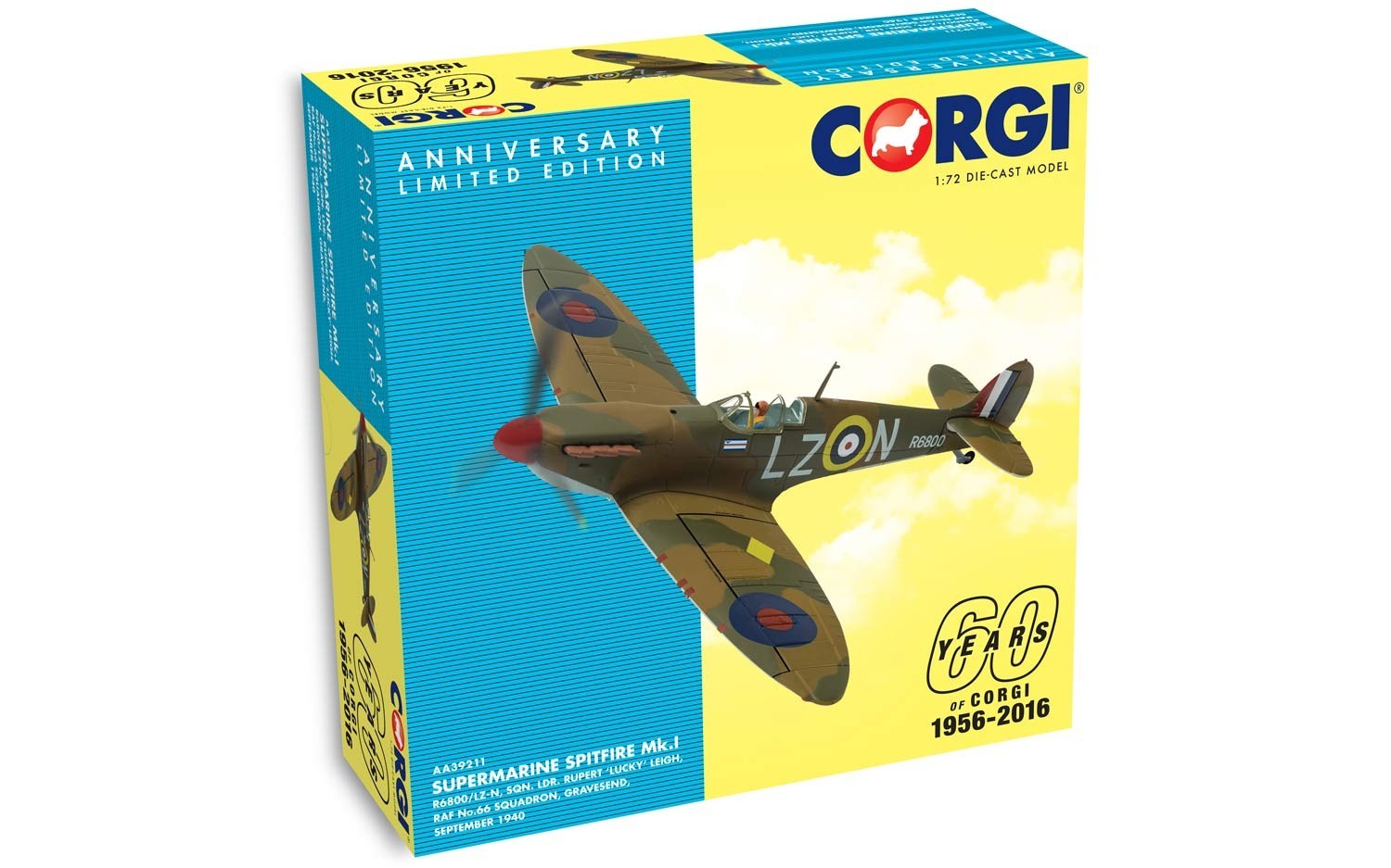 Corgi: 60th Anniversary 1/72 Supermarine Spitfire Mk.I Diecast Model ...