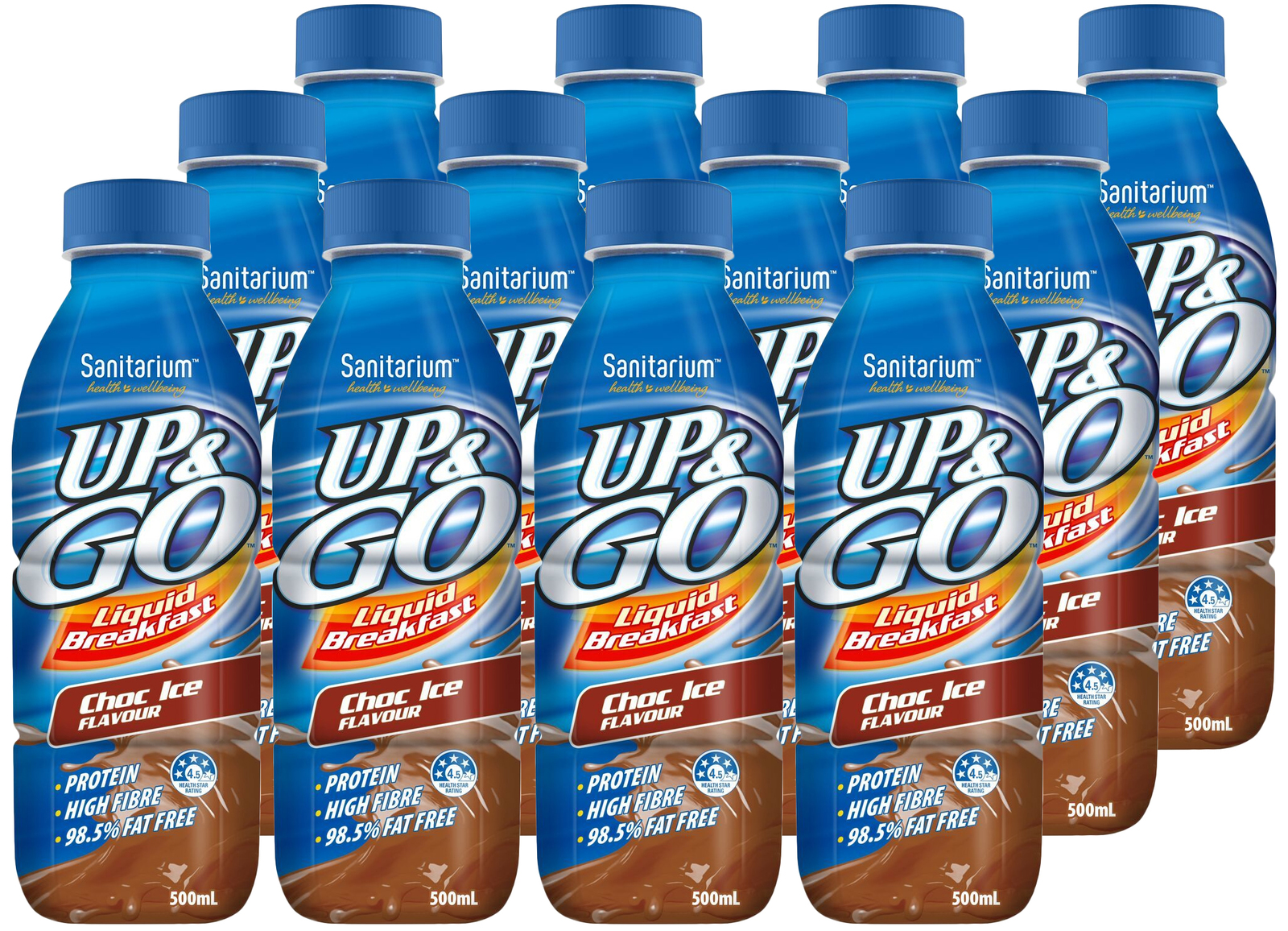 Up & Go Bottle - Choc Ice 12 Pack (500ml) | at Mighty Ape NZ