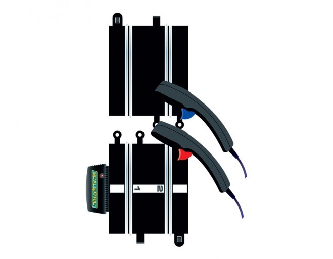 Scalextric Power & Control Base - 175mm x 2 Plus Two Hand Controllers ...