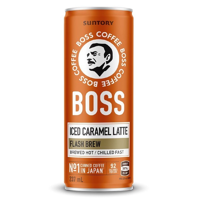 Suntory Boss Coffee Iced Caramel Latte = 237ml (12 Pack) | at Mighty Ape NZ