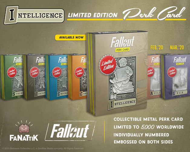 Fallout: Replica Perk Card - Intelligence | at Mighty Ape NZ