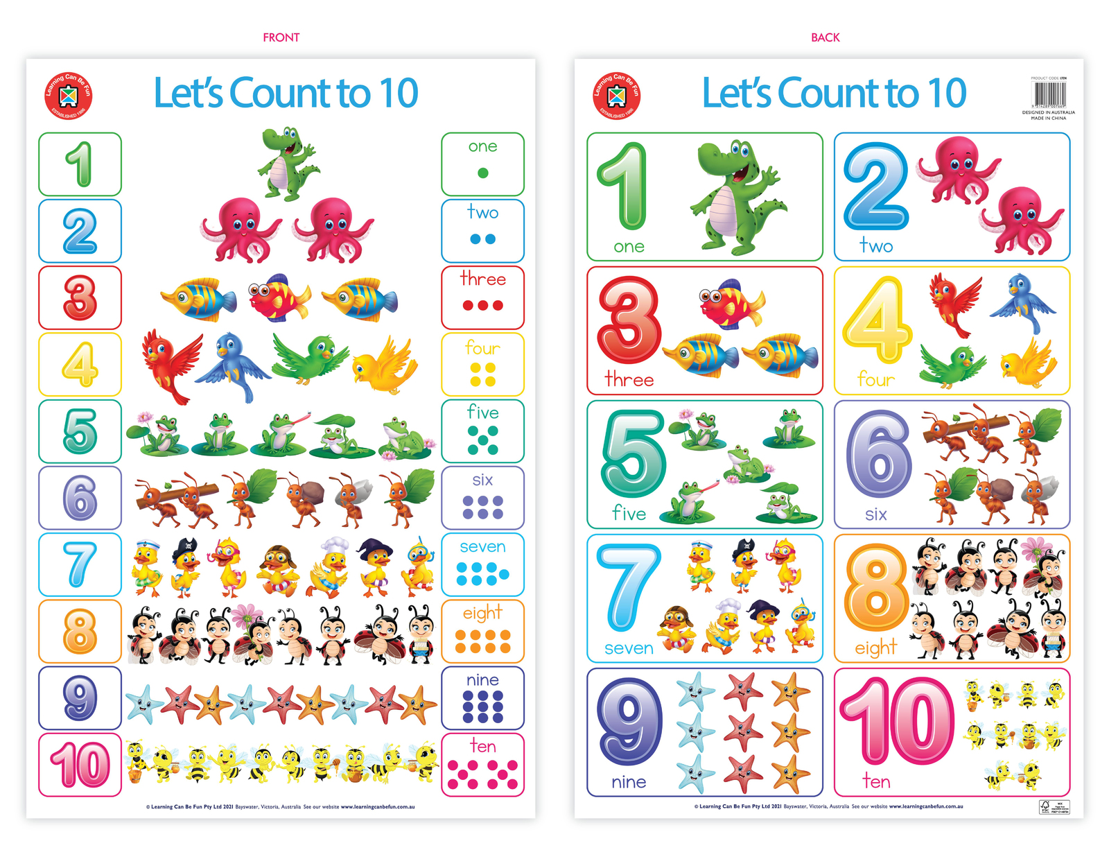 Buy LCBF Wall Chart Lets Count To Ten Poster at Mighty Ape Australia