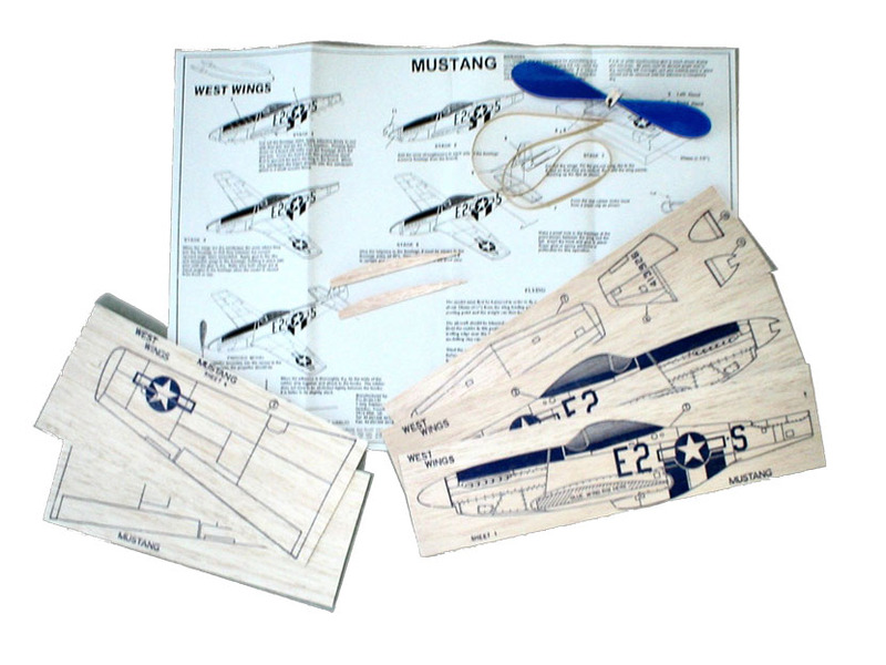West Wings Profile Model Aircraft Kit - P510 Mustang (rubber powered ...