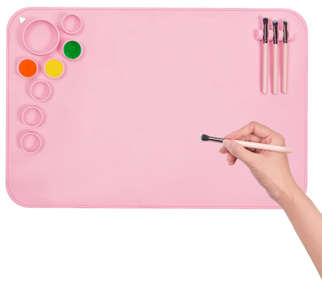 Buy Scrubable Folding Silicone Painting Pad - Pink at Mighty Ape NZ