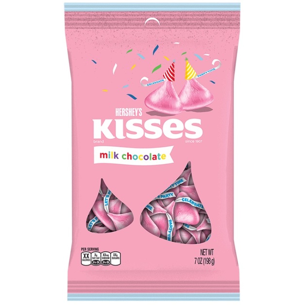 Hershey's Milk Choc Kisses - Birthday Pink (198g) | at Mighty Ape NZ