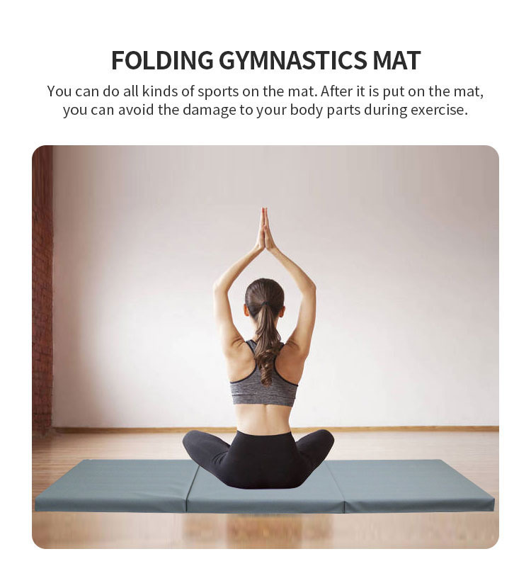 Buy Tri-Fold Folding Thick Exercise Mat with Carrying Handles - Grey at ...