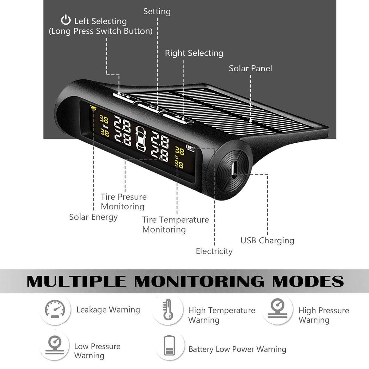 Solar Power Universal Wireless Tire Pressure Monitoring System | at ...