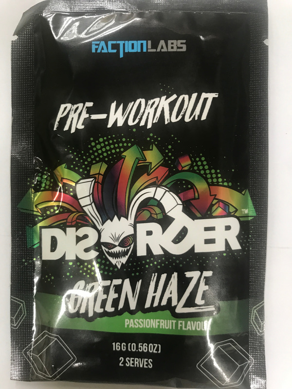 Buy Faction Labs: Disorder Pre-Workout - Green Haze - Passionfruit (16g ...