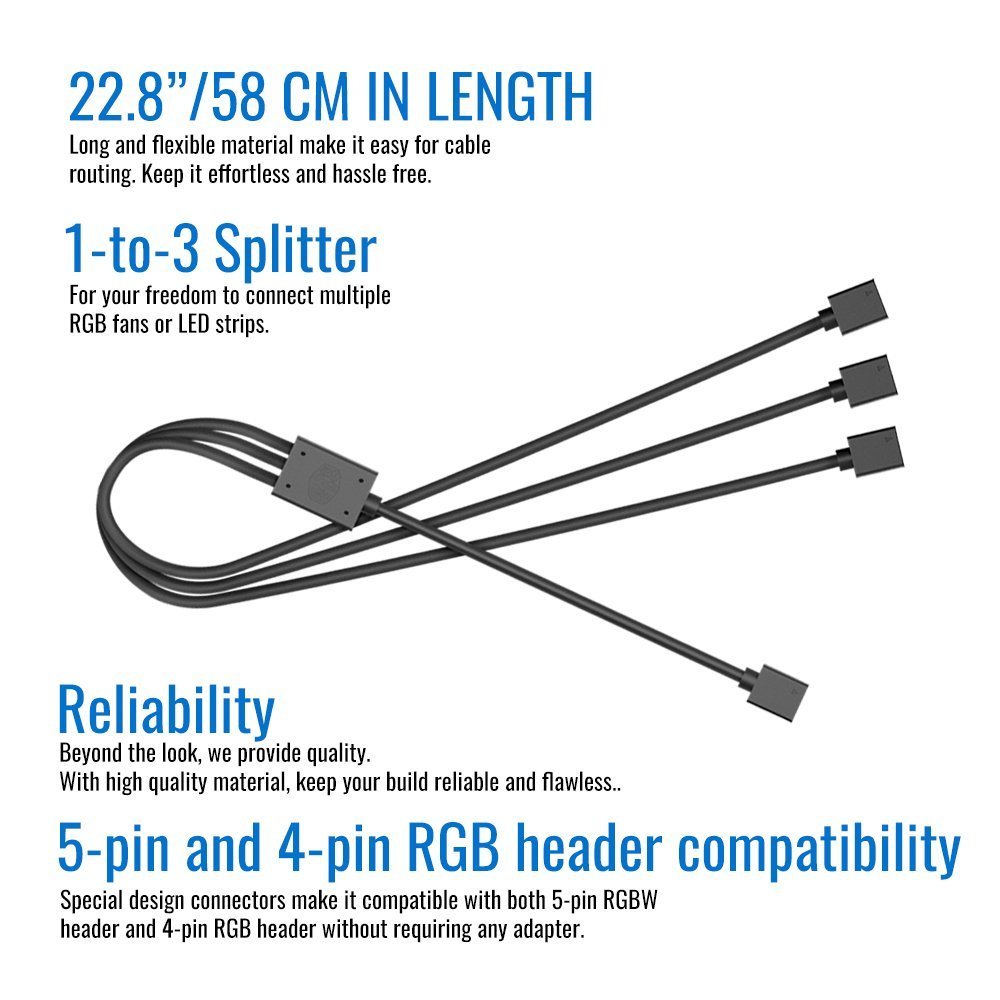 Cooler Master 1to3 RGB Splitter Cable | at Mighty Ape Australia