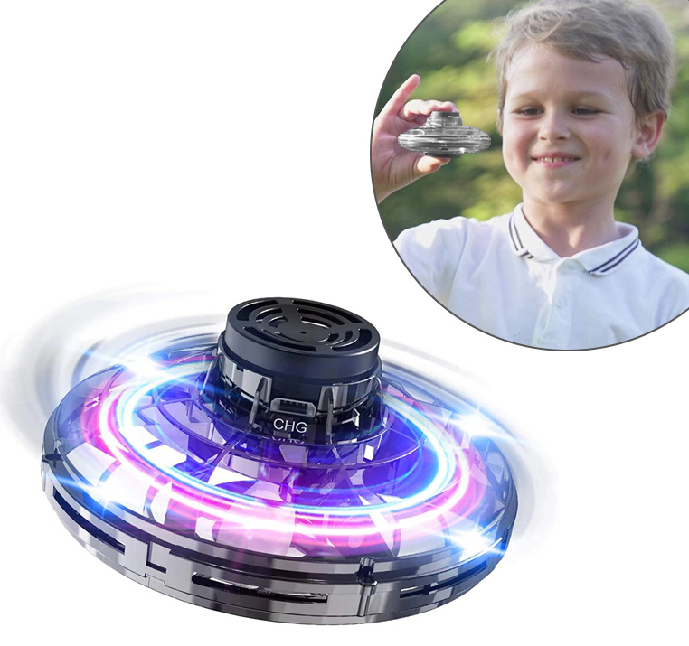 Rotary Rechargeable Flying Gyroscope USB Toy - Grey | at Mighty Ape NZ