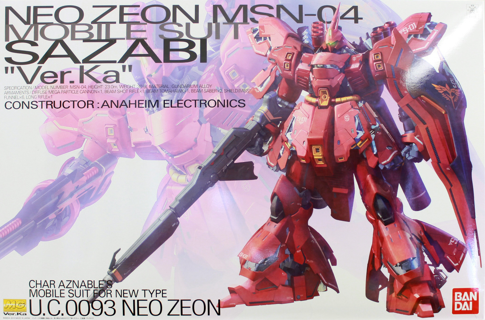 MG 1/100 MSN-04 Sazabi Ver. Ka - Model Kit | at Mighty Ape NZ