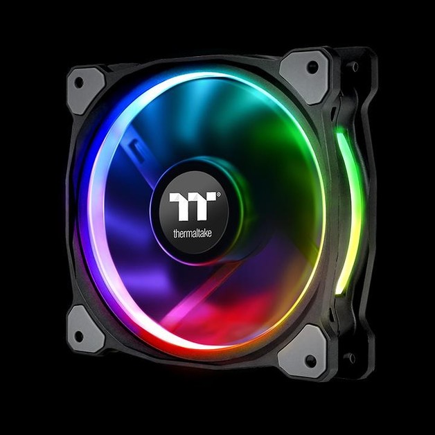 120mm Thermaltake Riing Plus 12 LED RGB Radiator Fan TT Premium Edition ...