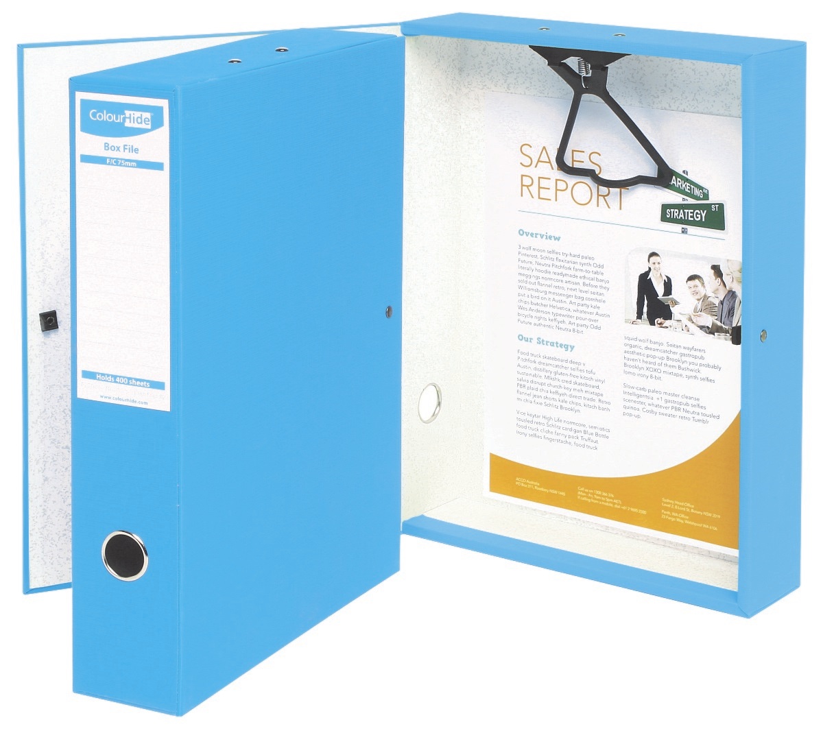 Buy ColourHide Foolscap PE Box File - Blue at Mighty Ape NZ