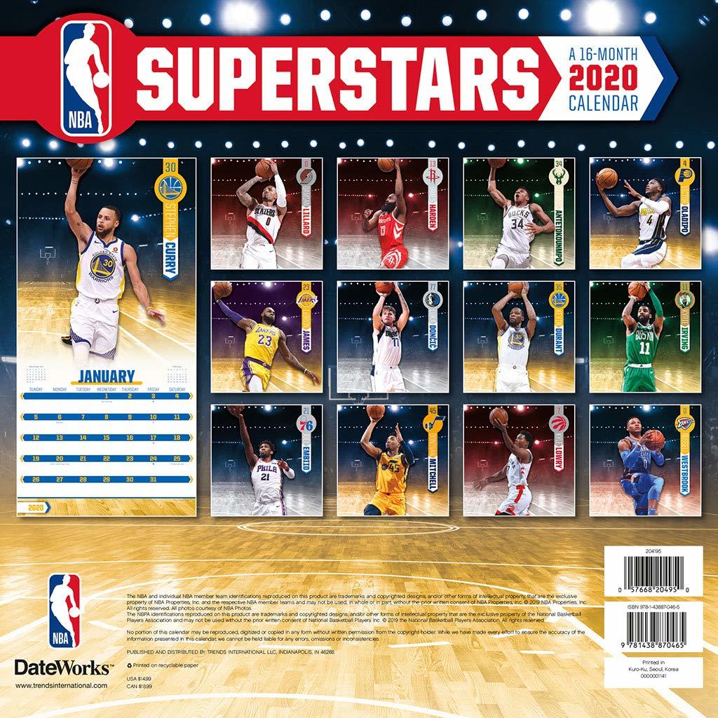 Buy NBA Superstars 2020 Square Wall Calendar at Mighty Ape NZ
