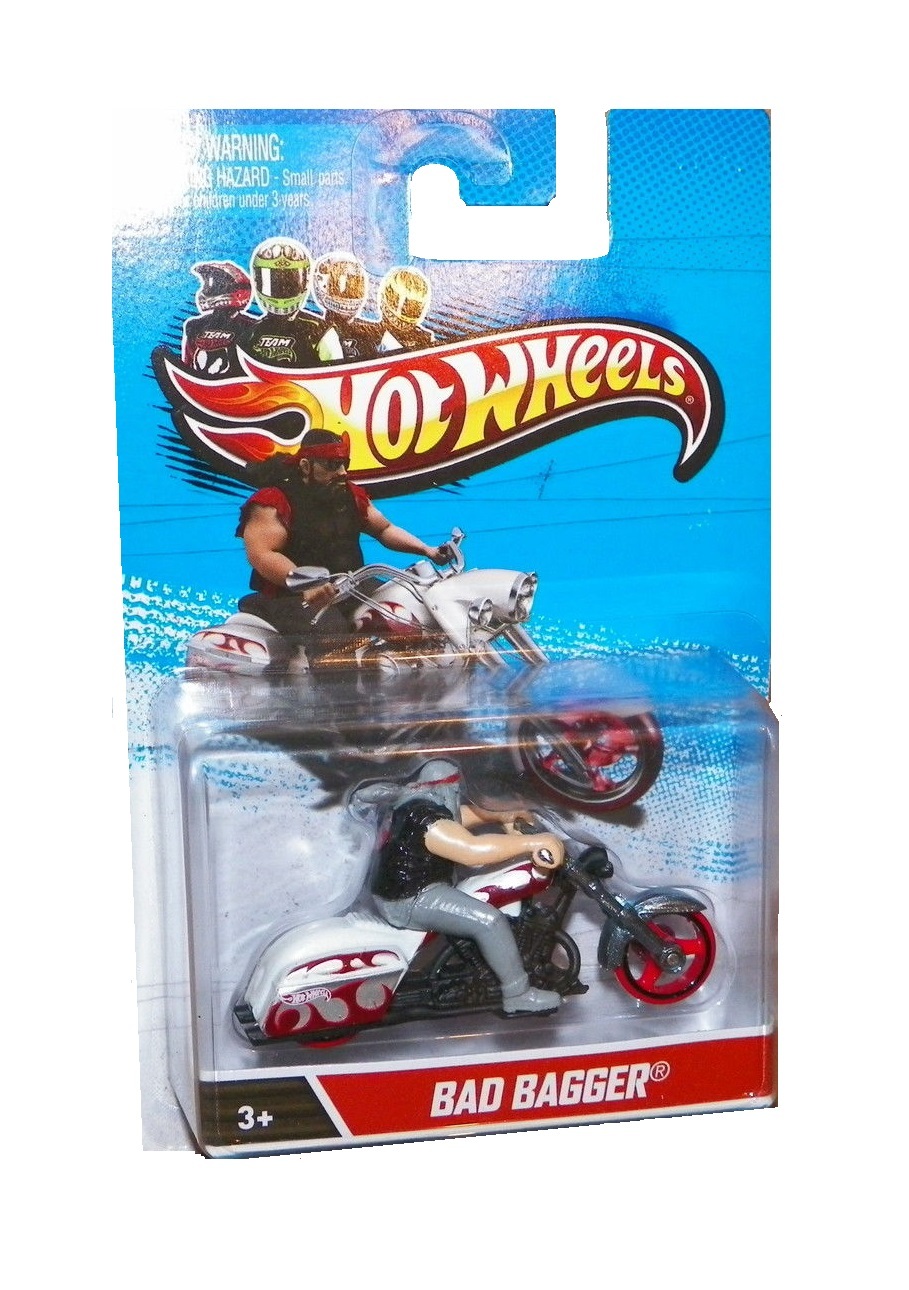 Buy Hot Wheels 1:64 Diecast Motorcycle w/Rider -Bad Bagger at Mighty Ape NZ