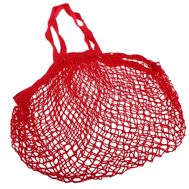 Cotton String Bag Long Handle - Red | at Mighty Ape NZ