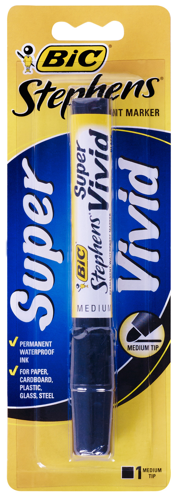 Buy Bic Vivid: Super Permanent Marker - Medium Tip Black (Single) at ...