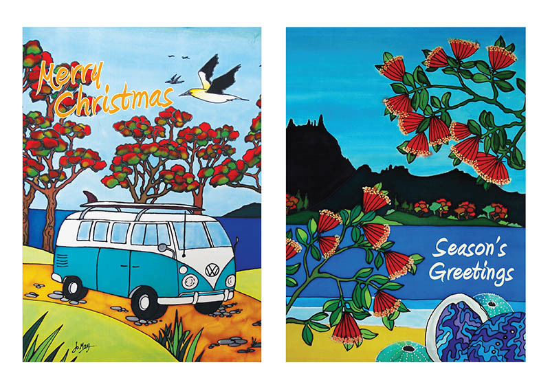 Buy Premium New Zealand Christmas Cards - Kombi / Beach at Mighty Ape NZ