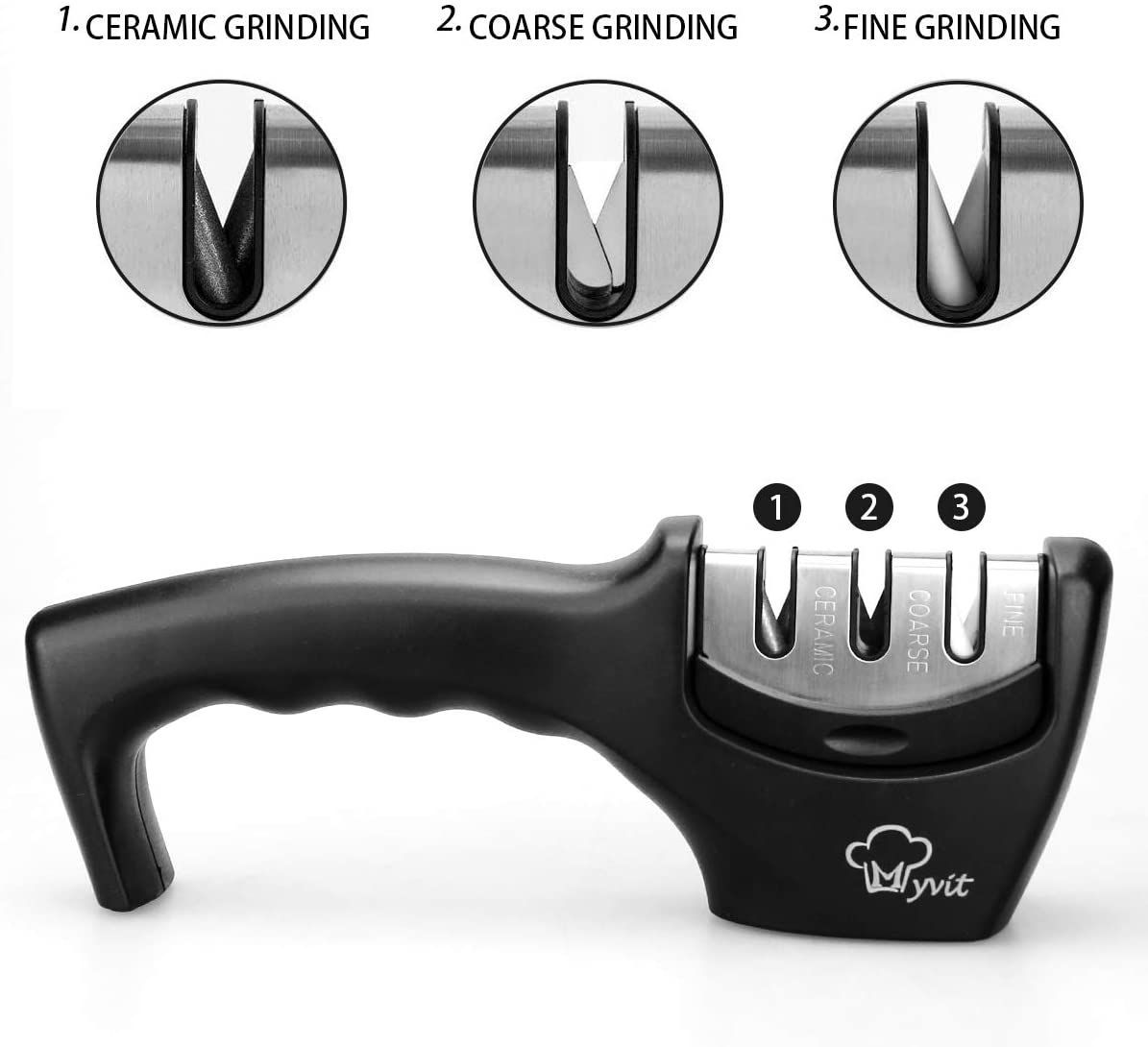 3-Step Knife Sharpener - Black | at Mighty Ape NZ
