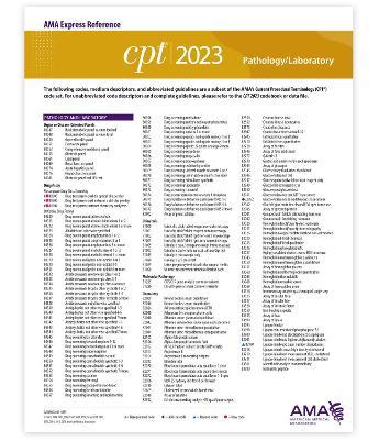CPT 2023 Express Reference Coding Card: Pathology/Laboratory | American Medical Association Book ...
