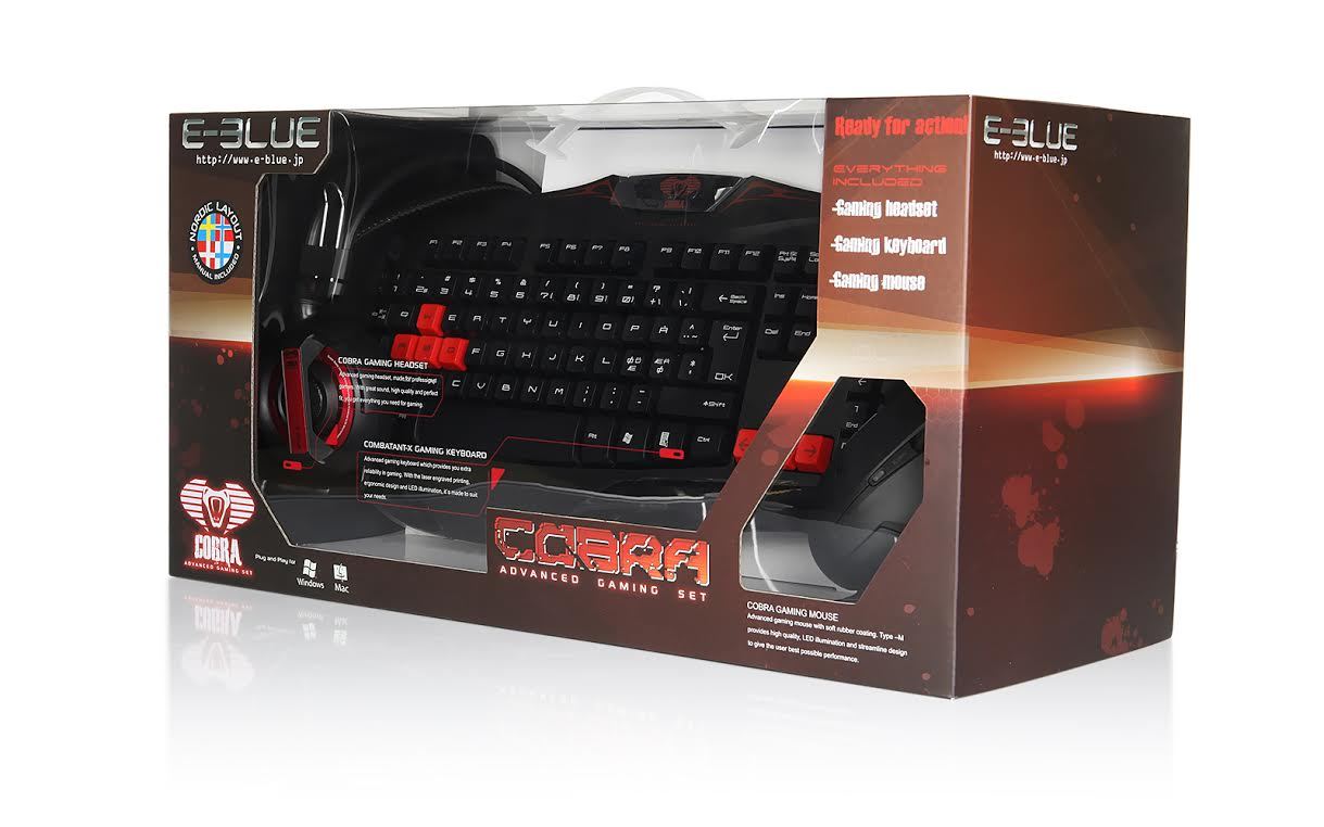 E-Blue Cobra gaming Keyboard, Mouse & Headset Bundle (Red) | PC | Buy ...