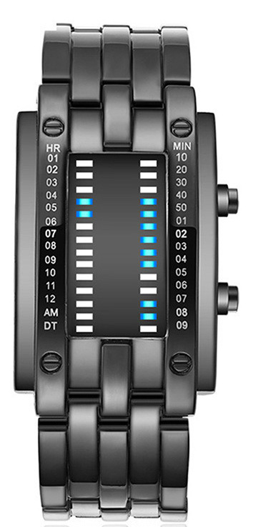 Men's Binary Display Digital Watch - Black | at Mighty Ape NZ