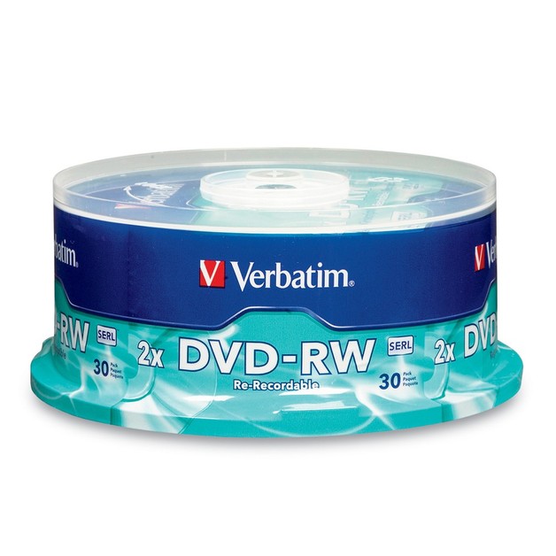 Verbatim DVD-RW 4.7GB Spindle 2x (30 Pack) | at Mighty Ape NZ