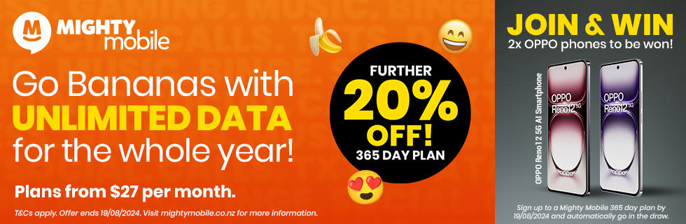 SAVE 20% on Mighty Mobile 365 Plans! at Mighty Ape NZ