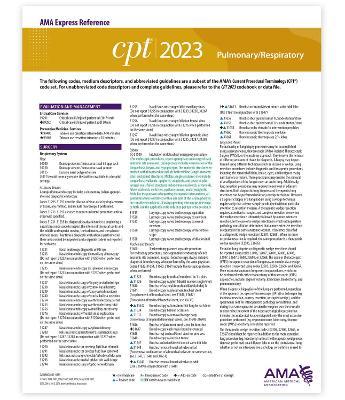 CPT 2023 Express Reference Coding Card: Pulmonary/Respiratory ...