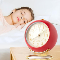 Retro Backlight Cute Desk Clock with Night Light - Red | at Mighty Ape NZ