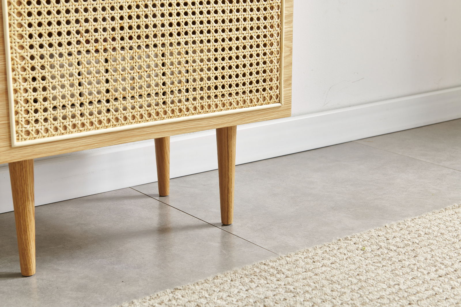 Buy Fraser Country Natural Rattan Bedside Table with Wooden Legs at ...