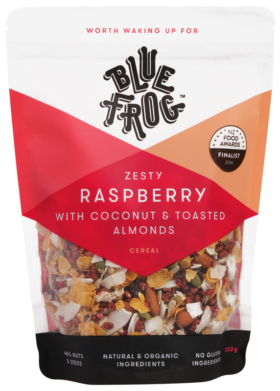 Blue Frog Zesty Raspberry with Coconut & Toasted Almonds 350g | at ...