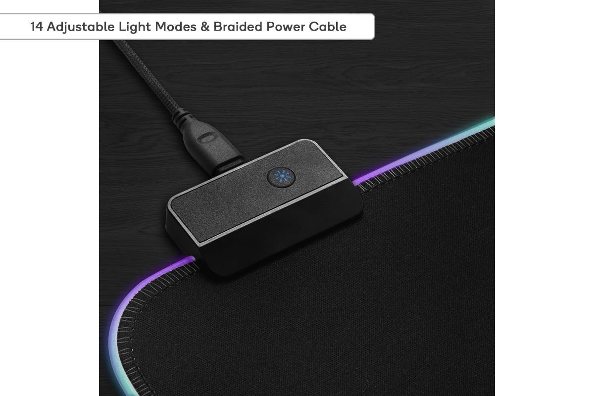 RGB LED Gaming Mouse Pad (36 x 26cm) | at Mighty Ape NZ