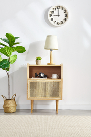 Buy Fraser Country Natural Rattan Bedside Table with Wooden Legs at ...