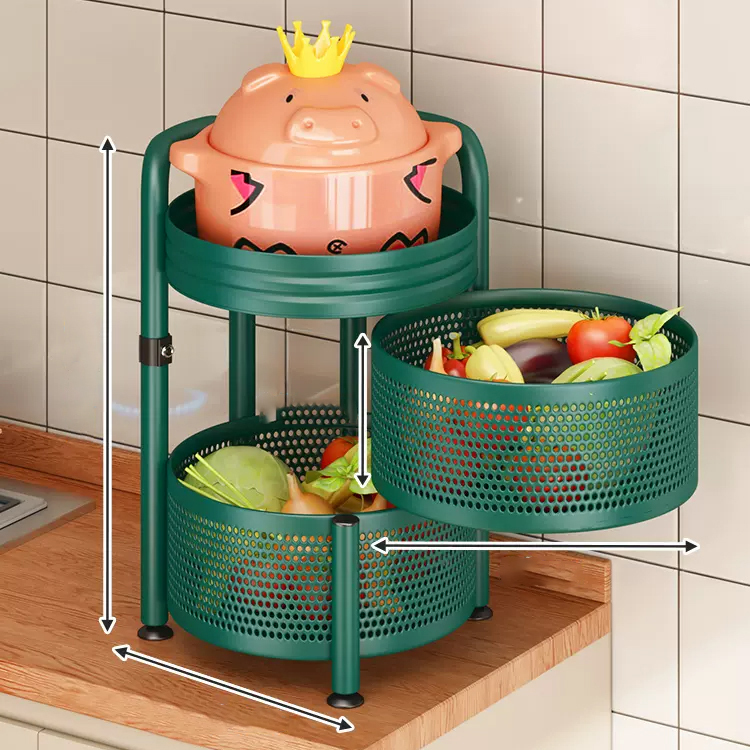 3-Tier Round Rotating Storage Shelf - Green | at Mighty Ape NZ