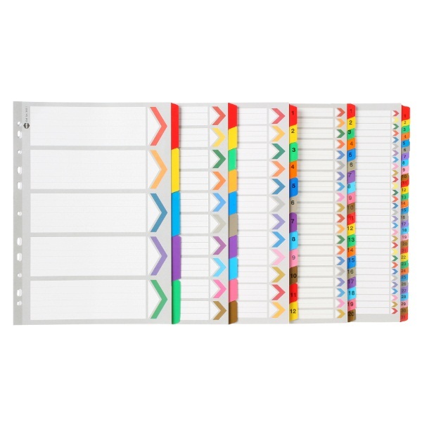 Buy Marbig A4 Board 1-12 Tab Reinforced Dividers - Coloured at Mighty ...