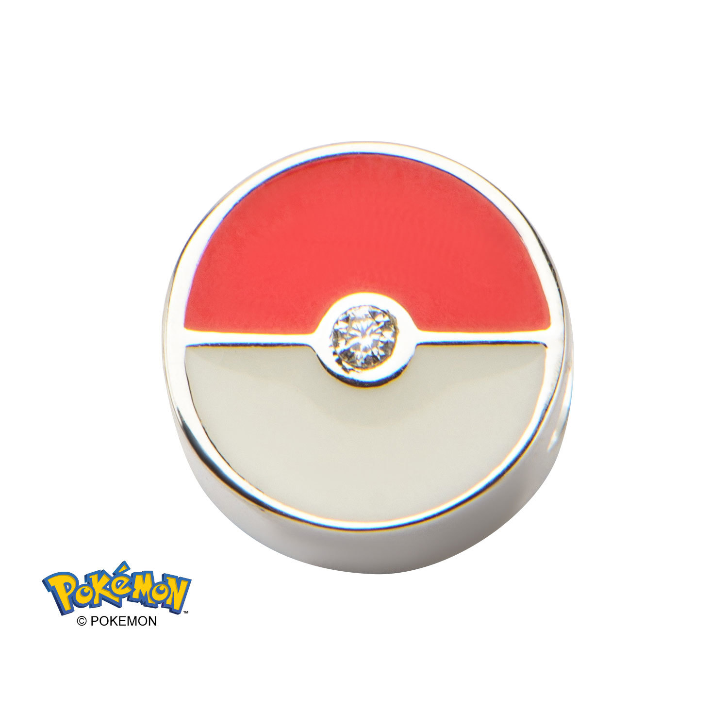 Pokemon Poke Ball Enamel & Sterling Silver Charm | Men's | at Mighty Ape NZ