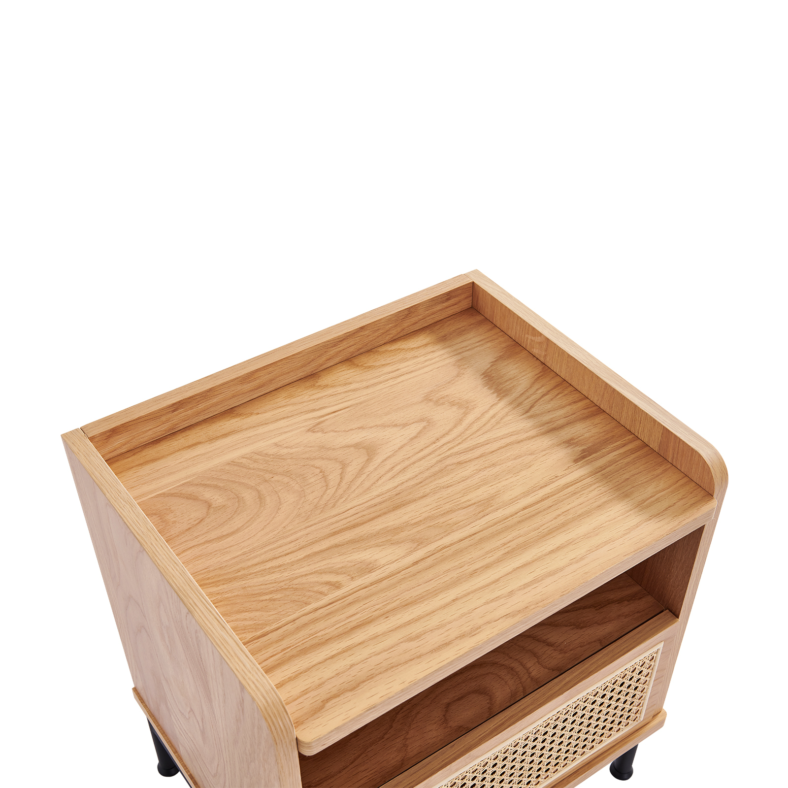 Buy Fraser Country Natural & Black Rattan Bedside Table with Metal Legs ...